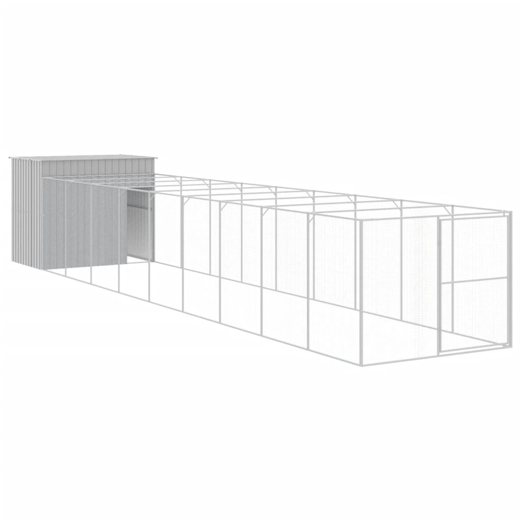 Niche pour chien avec cour clair 214 x 1069 x 181 cm gris 02_0043502 ...