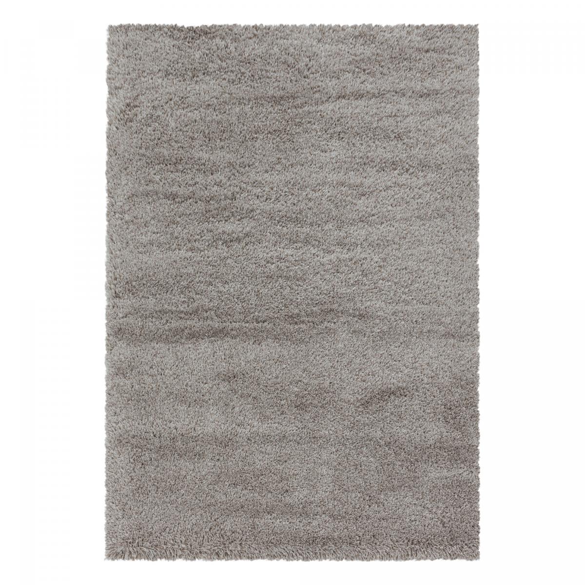 Tapis longs poils shaggy 160x230 rectangle tissé beige motif uni UNI B | Leroy Merlin