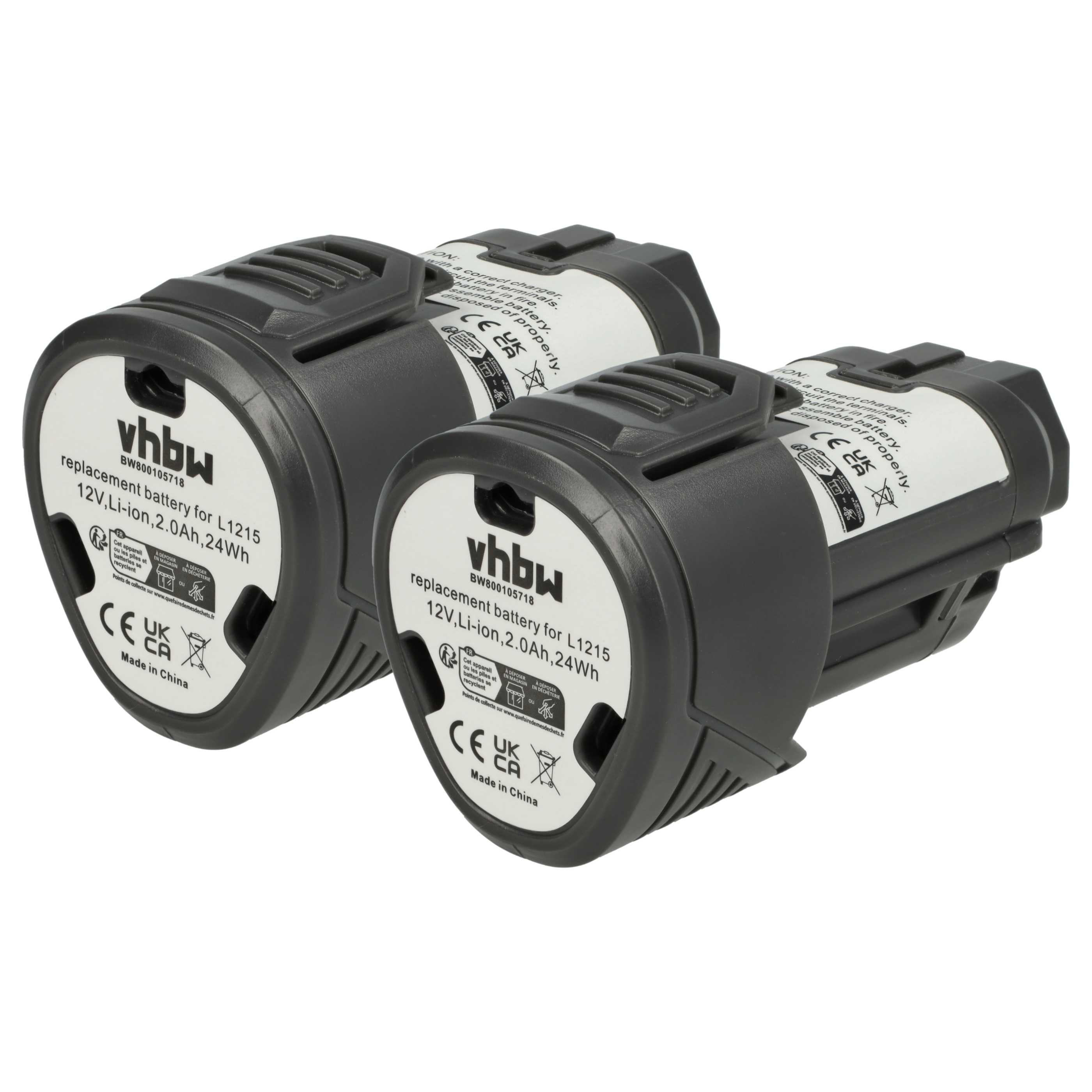 Vhbw 2x batería compatible con AEG BLL12C, BS12C2, BS12C, BBH12, BBS ...