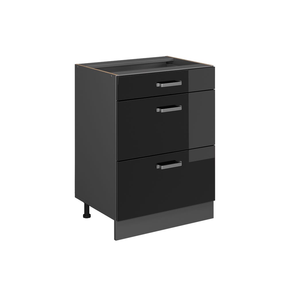 Vicco Meuble Cuisine R Line Noir Haute Brillanceanthracite 60 Cm