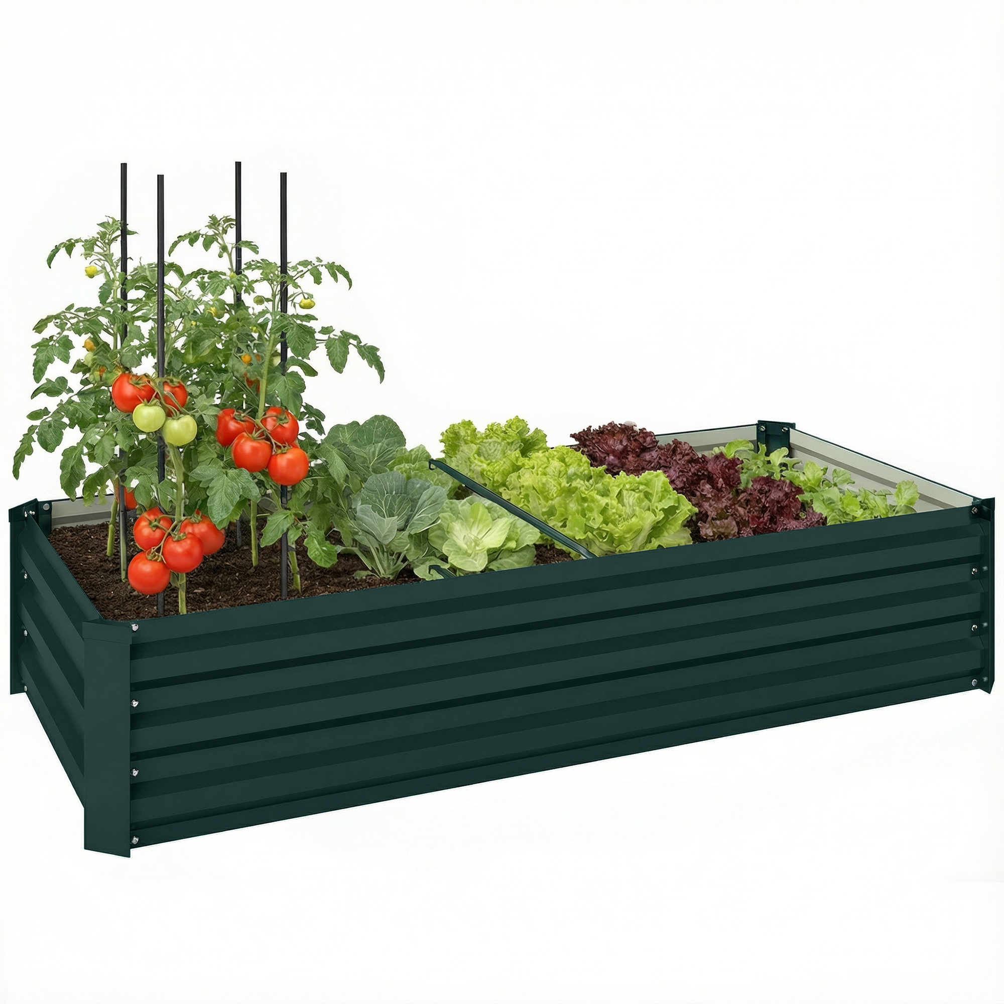 Jardinière rectangulaire potager de jardin en acier galvanisé bordure ...