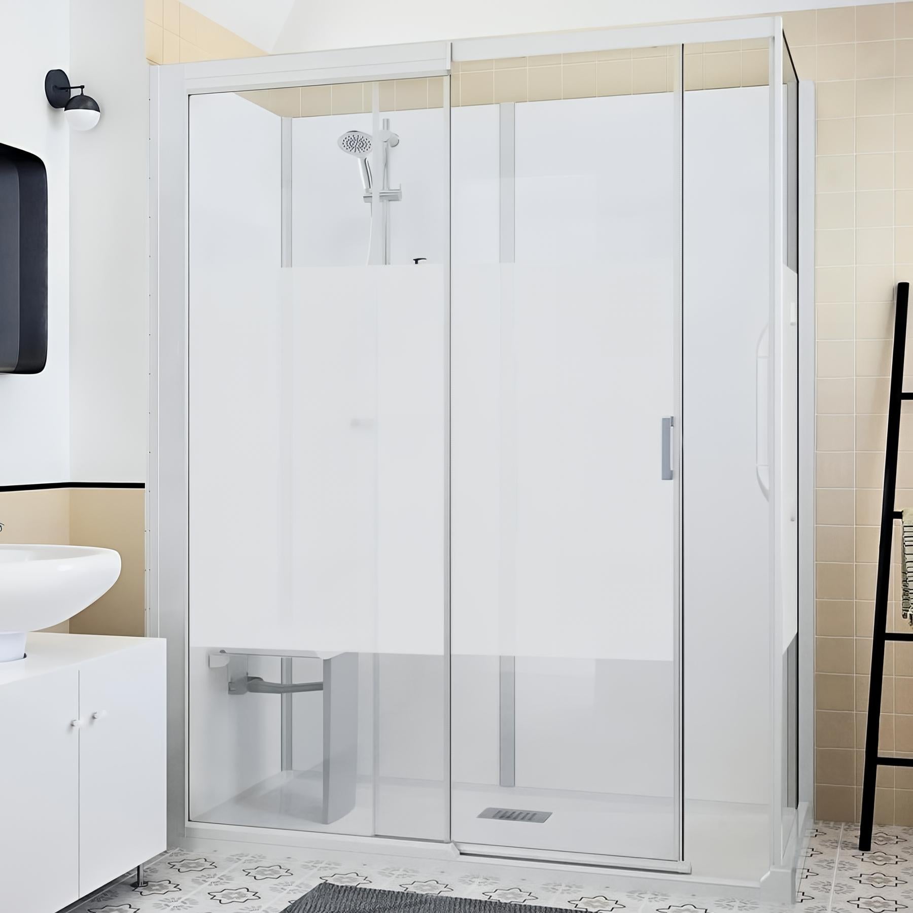 Cabina de ducha de esquina KINEDO KINEMAGIC SERENITE 100x70 altura ...