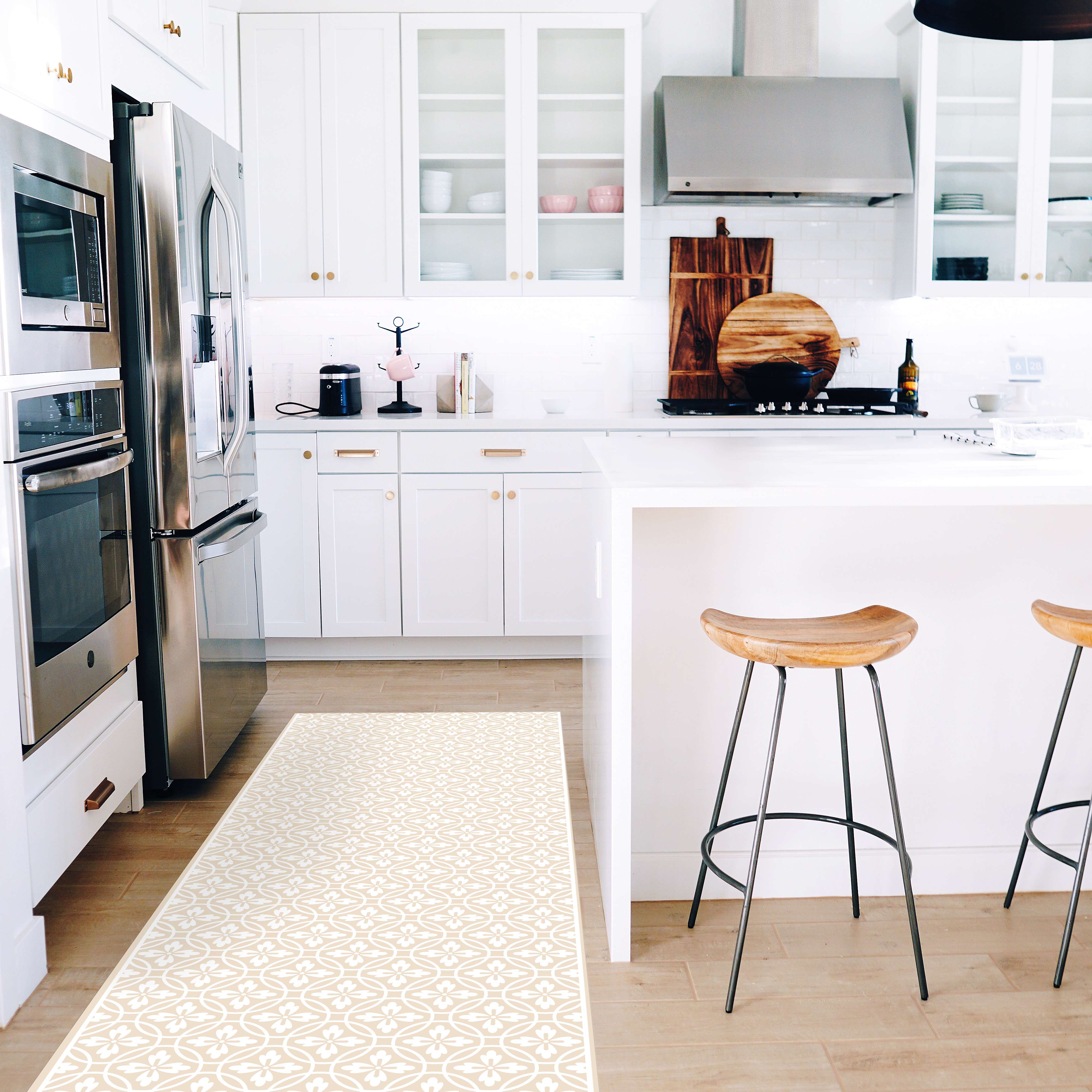 Tapis en vinyl vintage sable 48x198 cm | Leroy Merlin