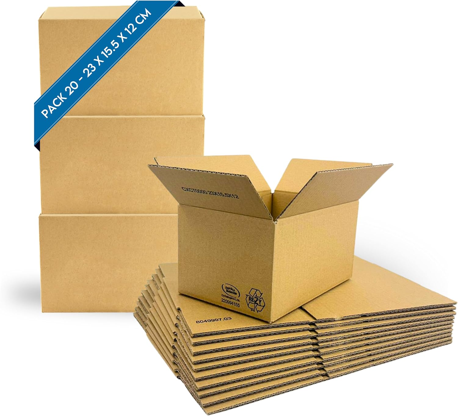 20 Cajas de Cartón 23x15,5x12cm | Cajas de Embalaje para Mudanzas y ...