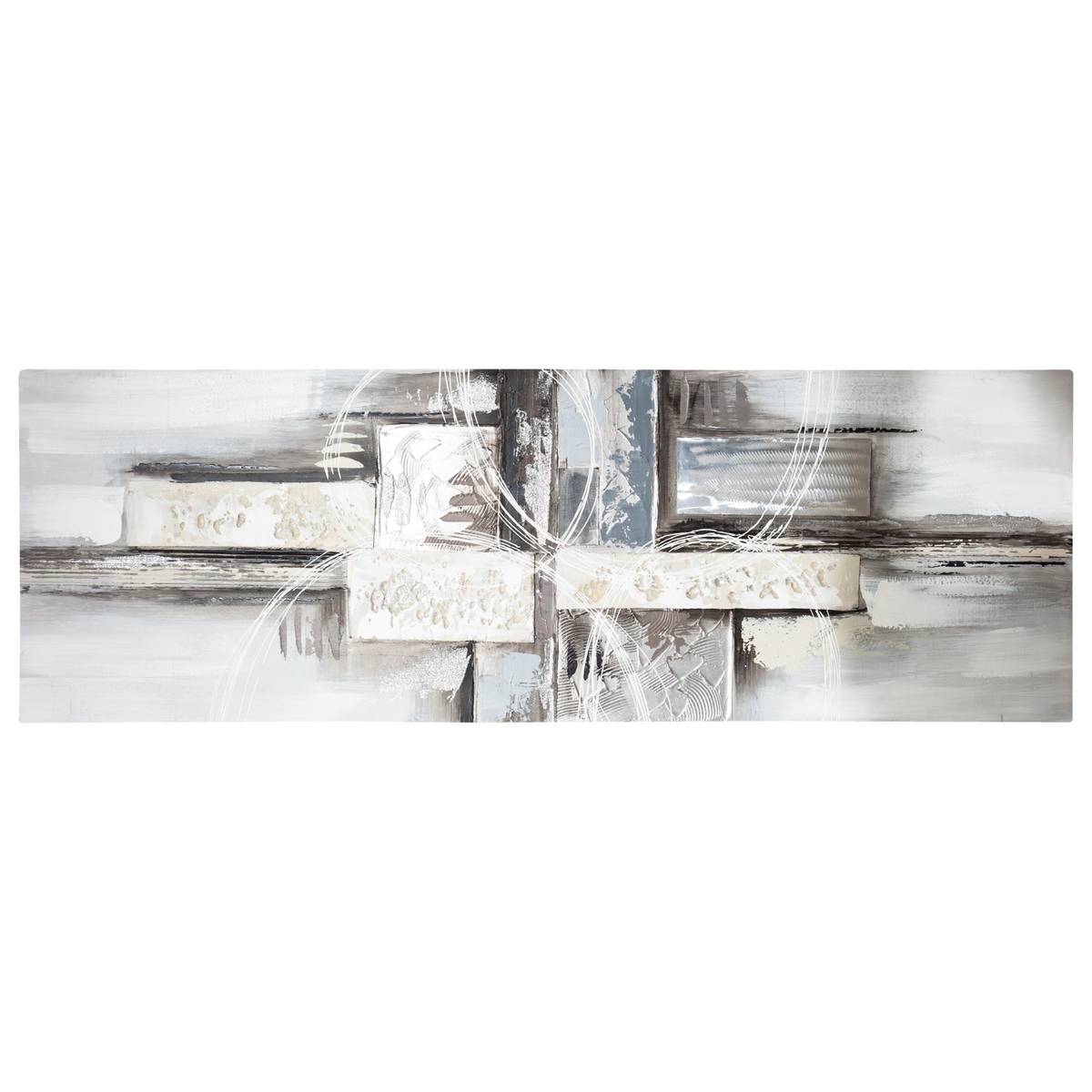 Toile Peinte "kylia" Abstrait 150x50cm Gris - Atmosphera Créateur d ...