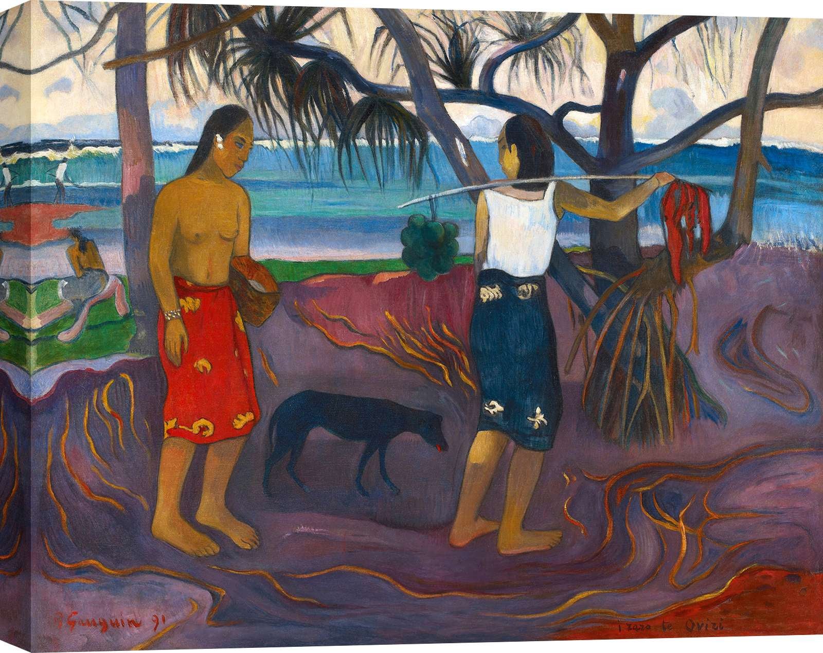 Gauguin painting, wall prints - canvas print - Paul Gauguin, Sous le ...