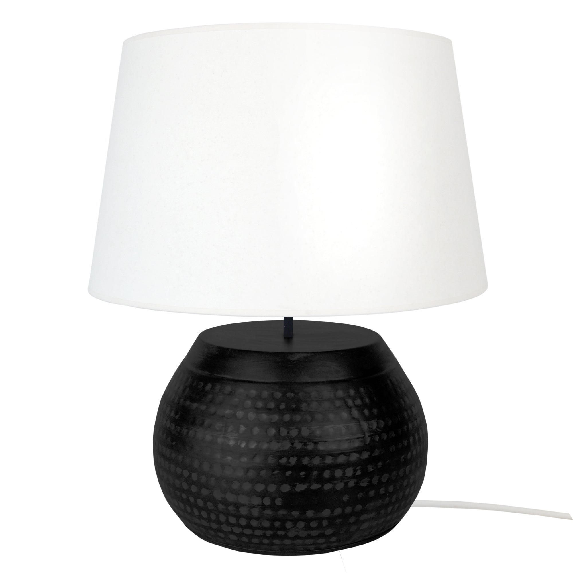 Lámpara de salón TOSEL MUMBAI tela globo negro D50 x H60 cm | Leroy Merlin