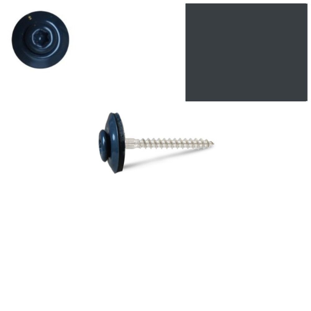 Vis de rive RAL 7016 gris anthracite 4,5x60 mm Inox A2 avec rondelle ...