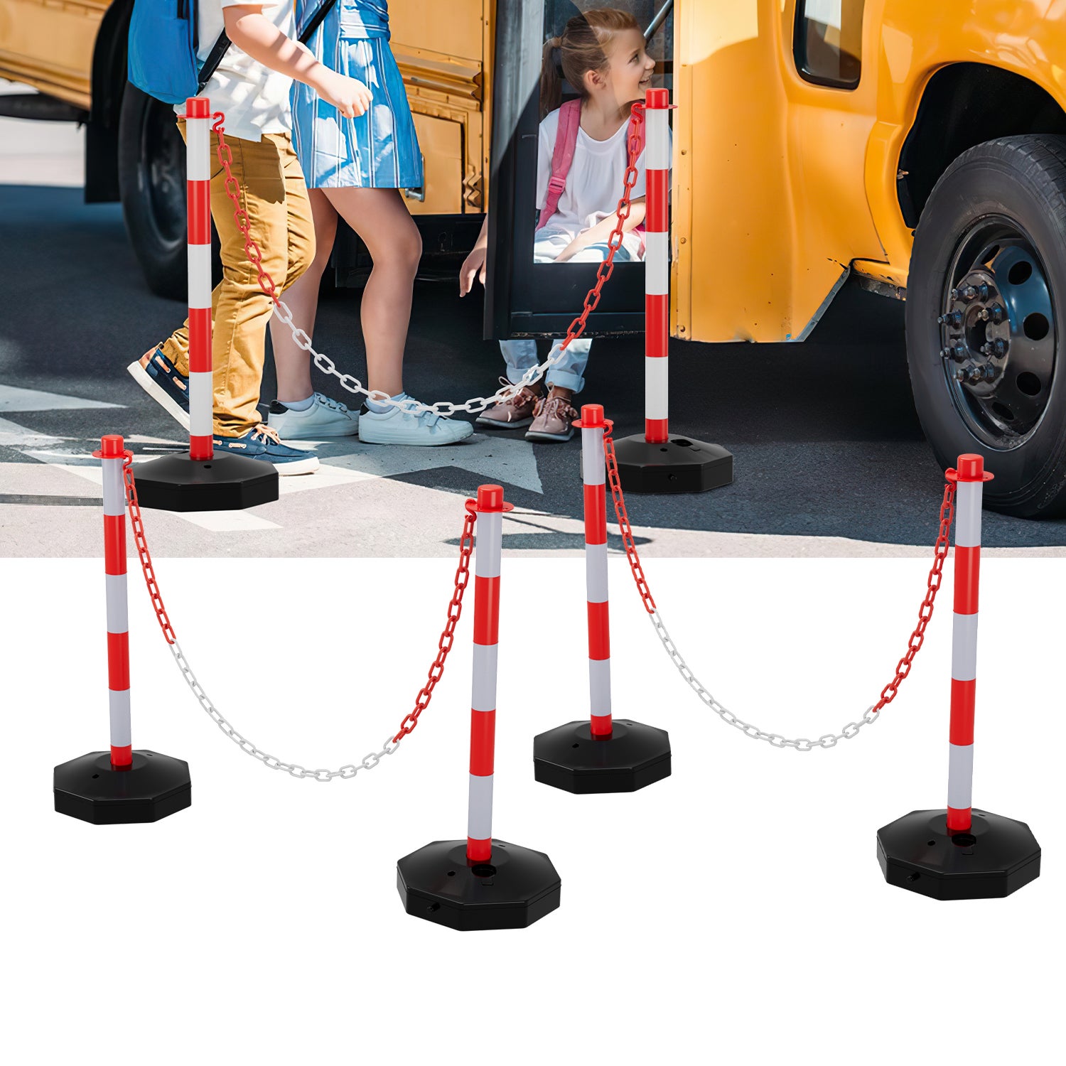 10X POSTE DE CADENA Poste límite Poste de advertencia Balizas para ...
