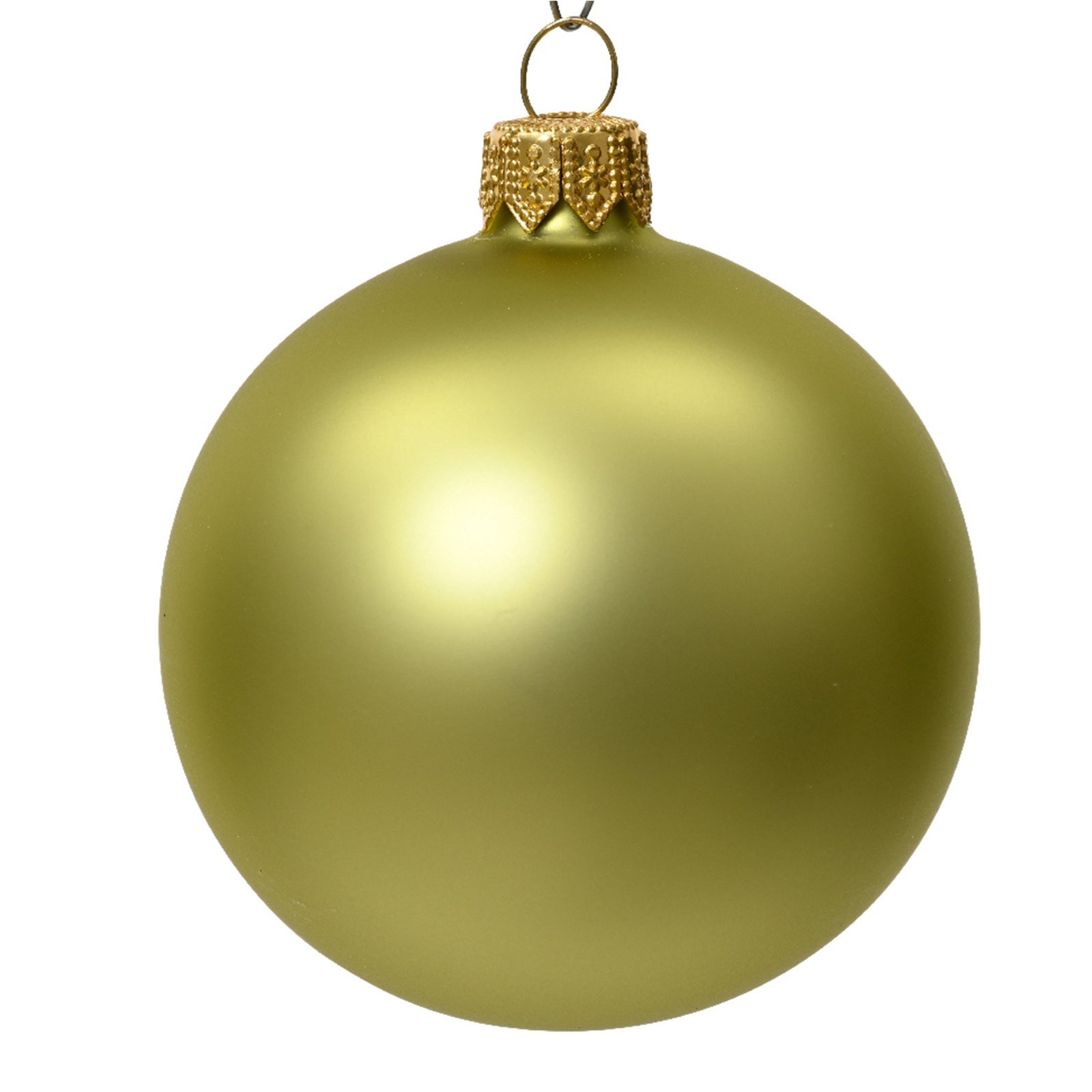 Boules de Noël en verre décoré vert pistache mat / 4 boules de 10 cm ...