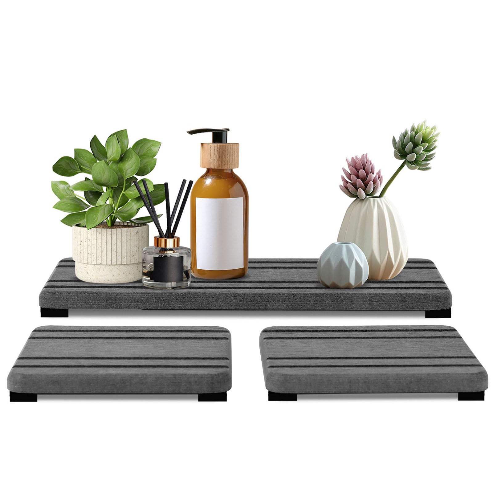 Plateau en pierre absorbante, tapis en terre de diatomées, plateaux de ...