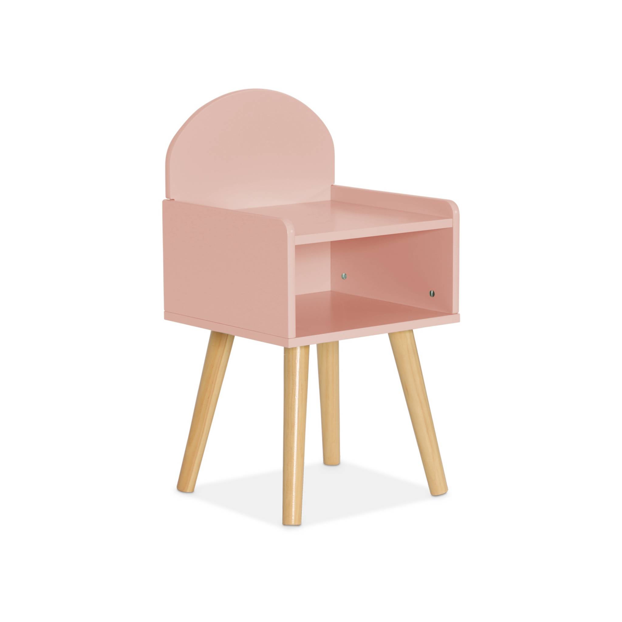 Table de chevet chambre enfant. rose. pieds en pin | Leroy Merlin