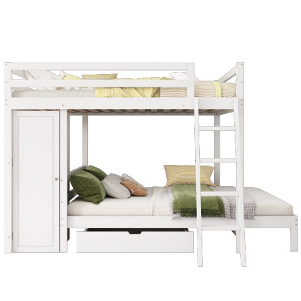 Lit superposé Lit cabane avec armoire tiroir avec protection antichute ...