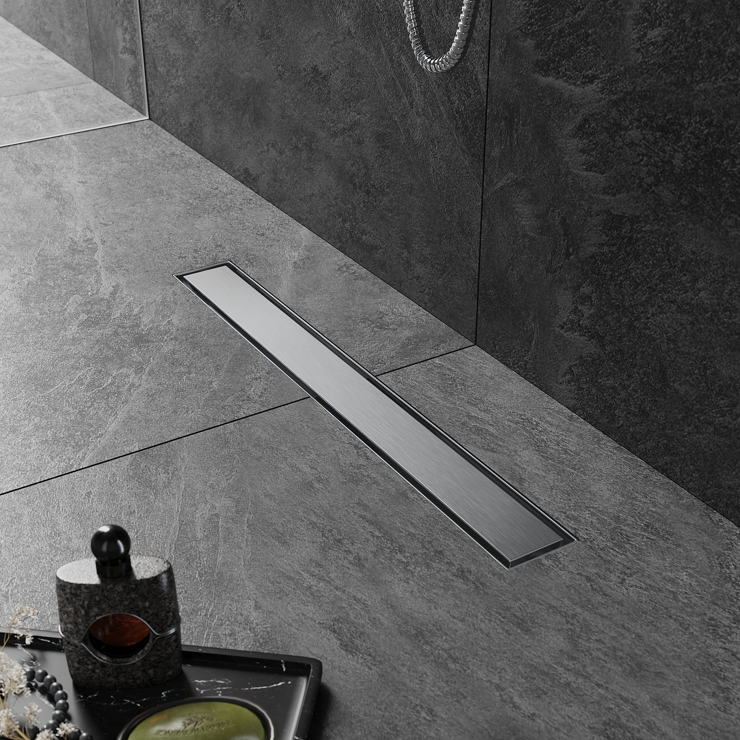 SIRHONA Caniveau de Douche 360° à l'Italienne, Siphon de Double Face ...