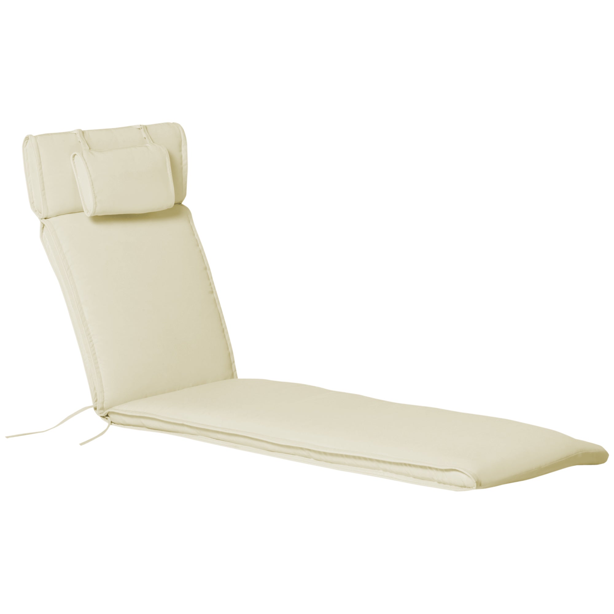 Coussin bain de soleil déhoussable avec zippé, tétière, cordons d ...