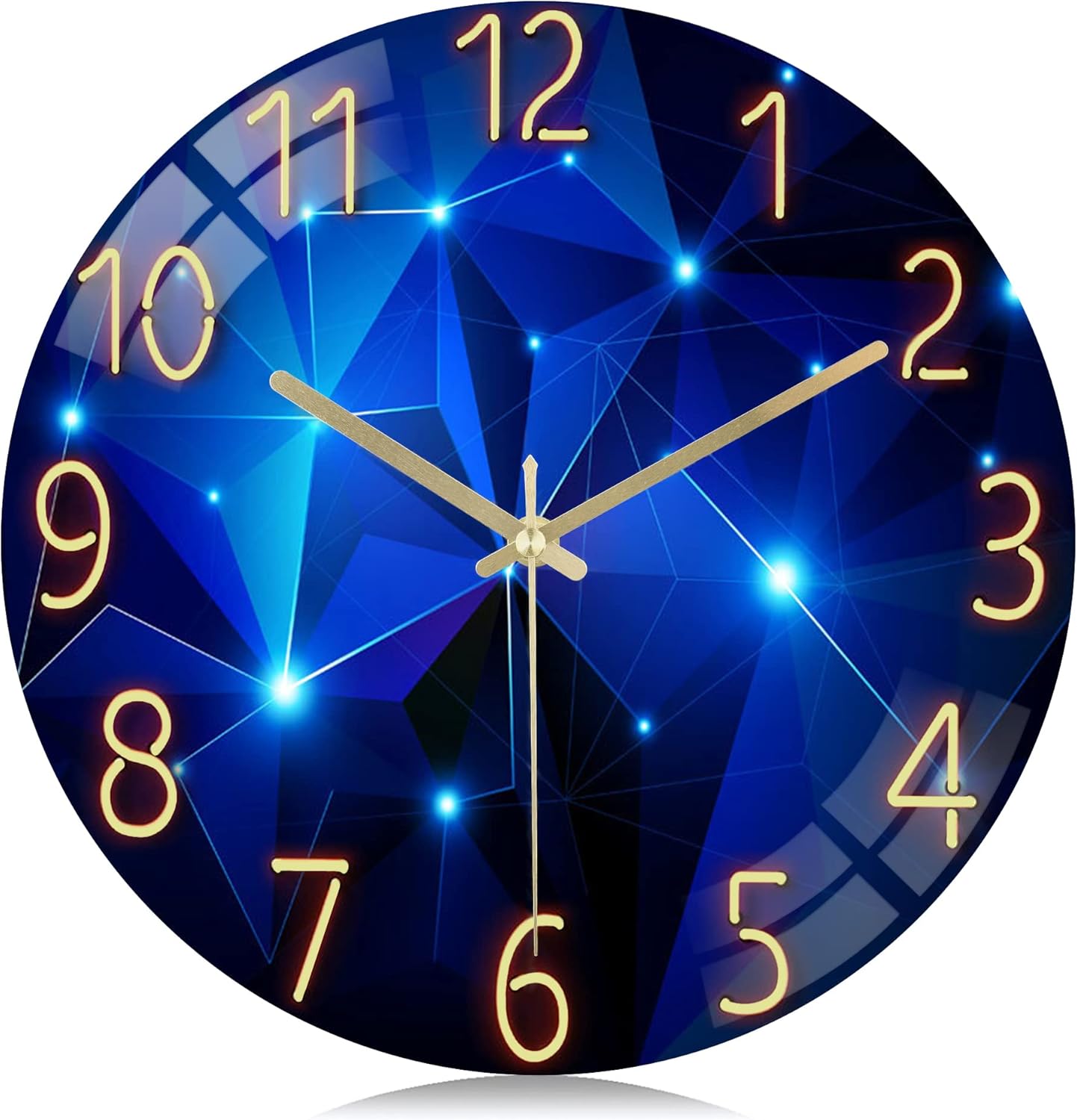 Reloj de pared de cristal con cielo estrellado de 30 cm, silencioso ...