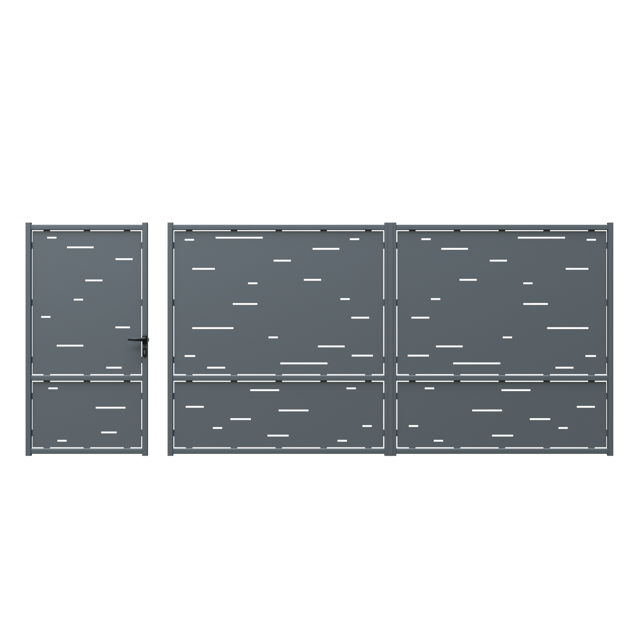 Portail en métal avec panneau décoratif tôle 2 mm modèle 56 noir 387 x ...