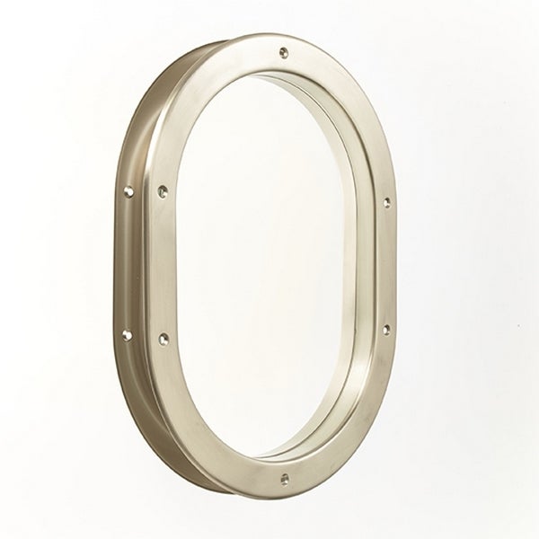 Hublot de porte métal oblong nickelé mat 31x41cm | Leroy Merlin