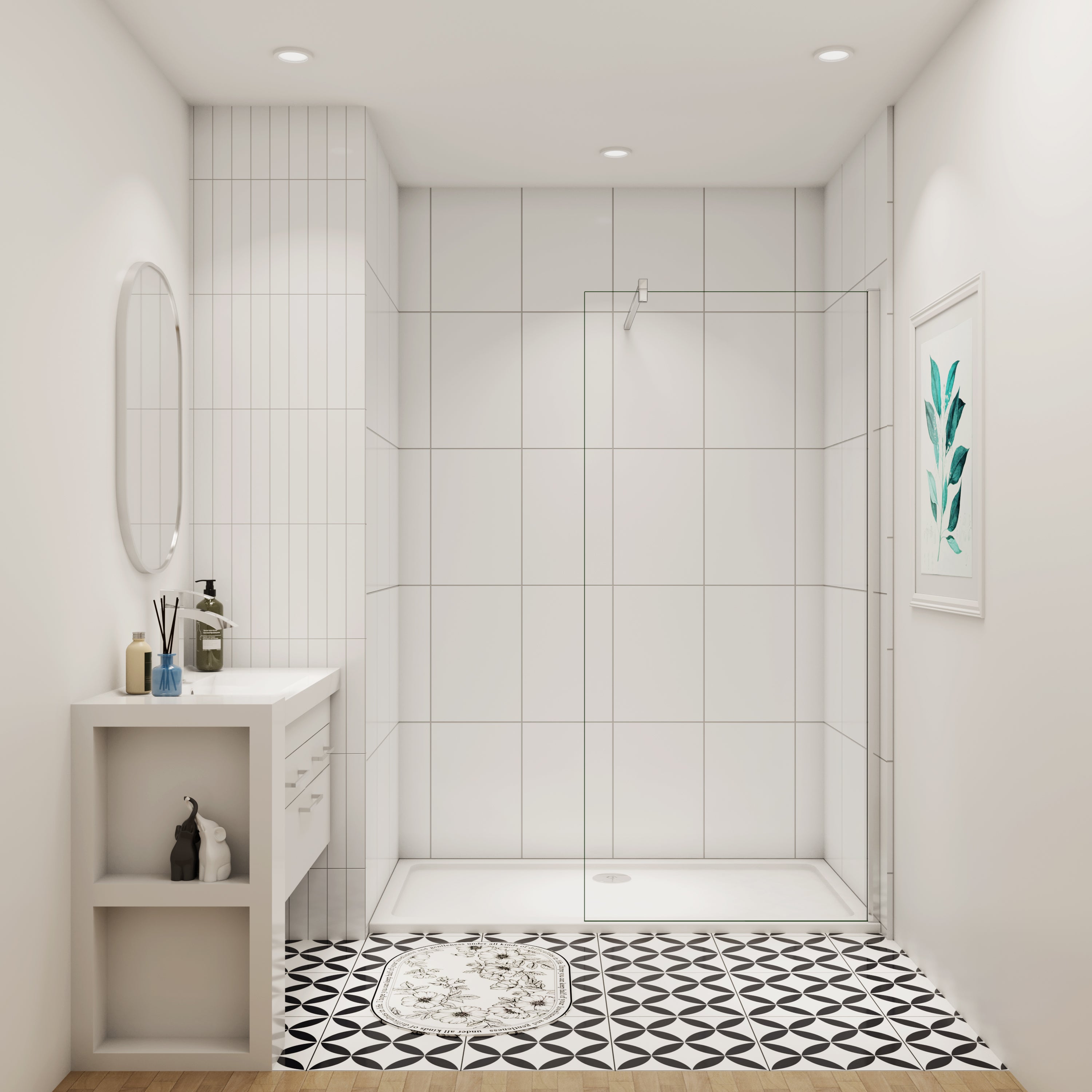 AICA paroi de douche à l'italienne 160x200cm,paroi de douche walk-in,en ...