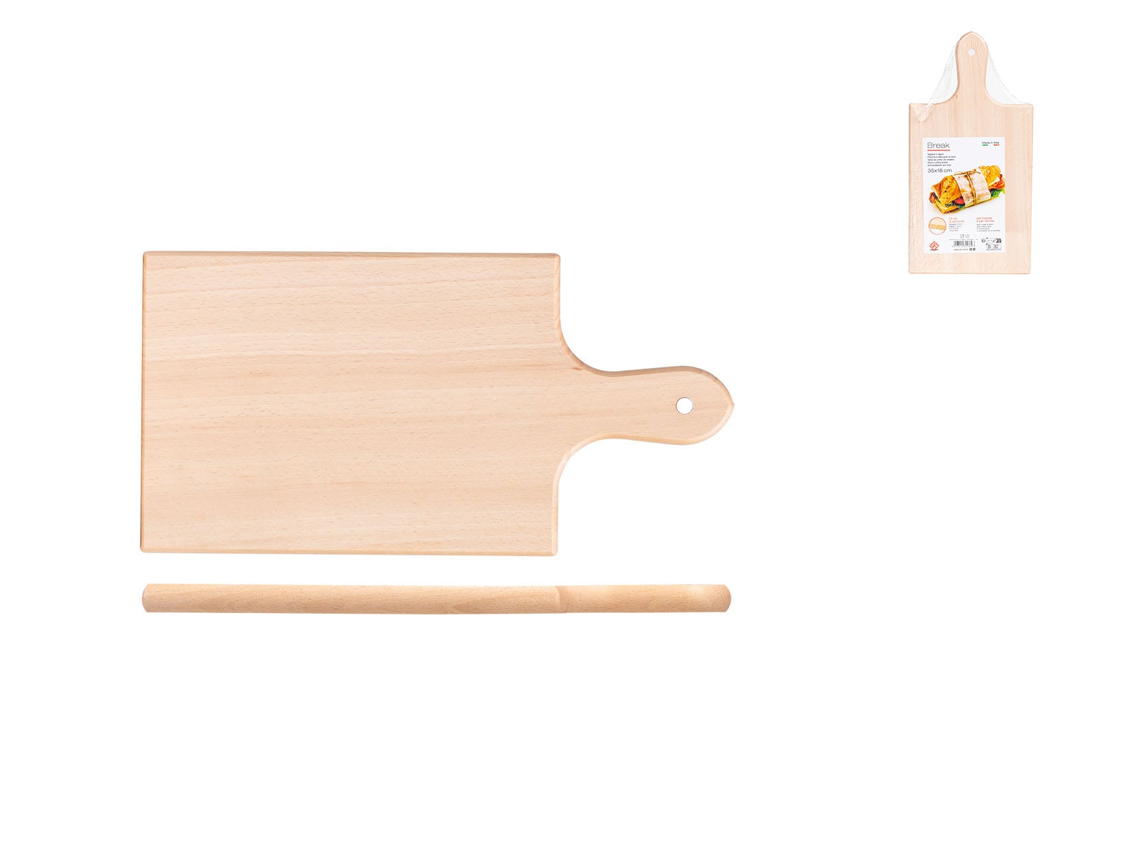 Home Planche à découper en bois avec poignée 35X18X1,8Cm | Leroy Merlin