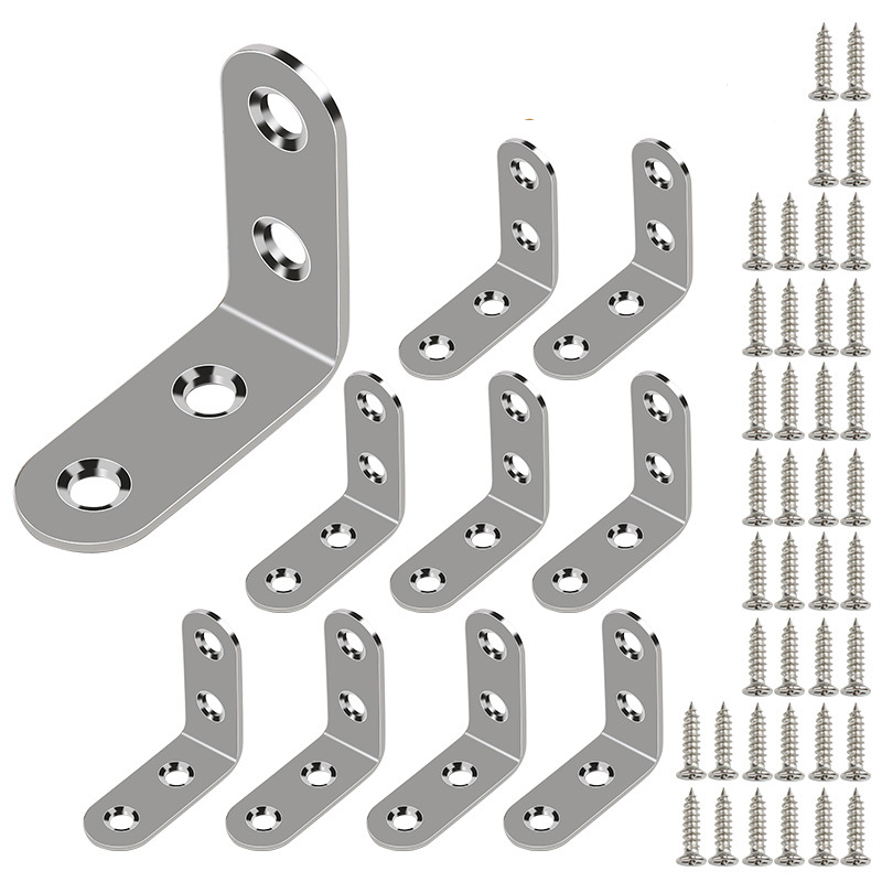 10 Pack Stainless Steel Angle Brackets, Square Edge Angle Brackets ...