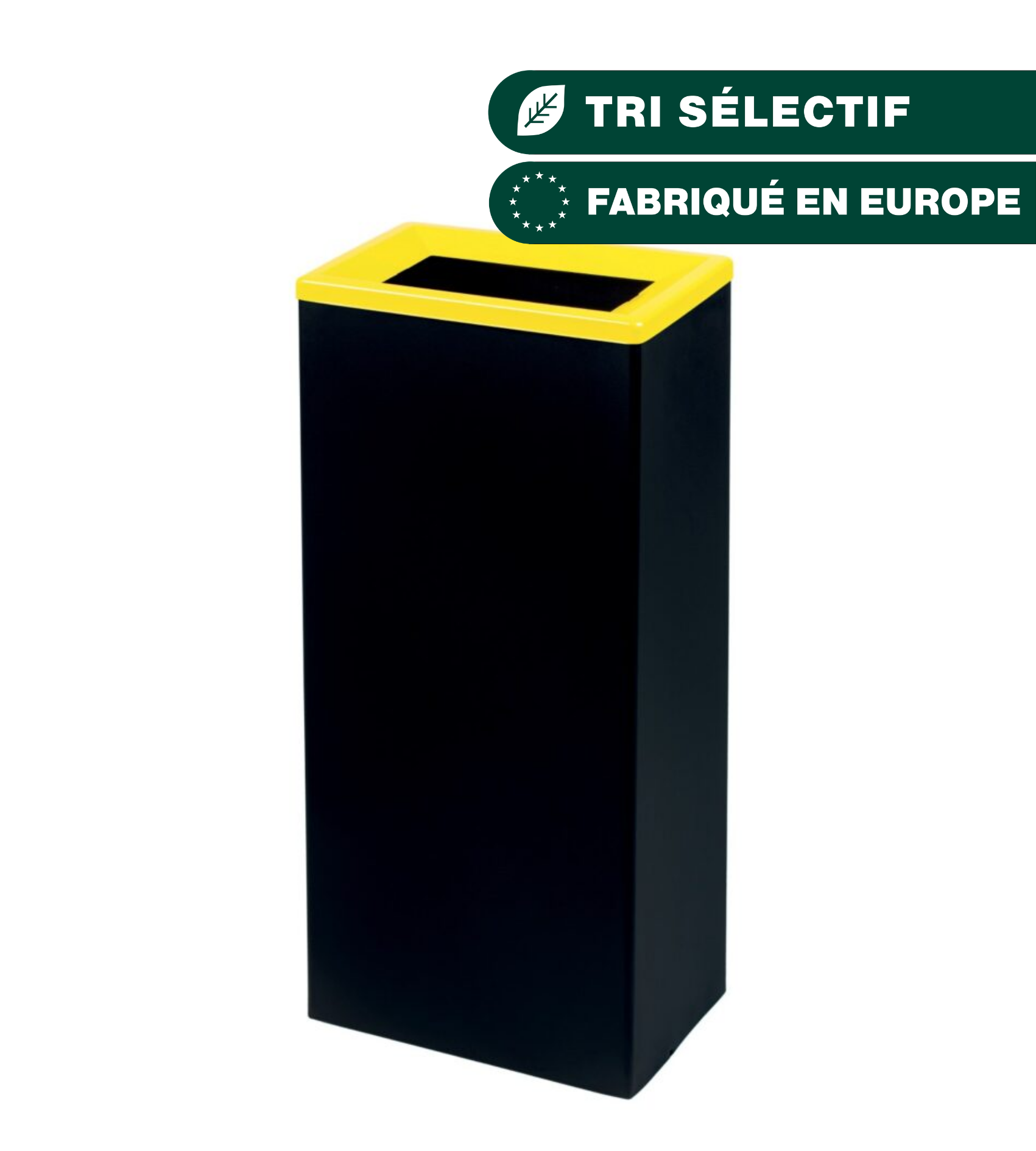 JVD - Collecteur en métal tri sélectif 60L noir (sans couvercle ...