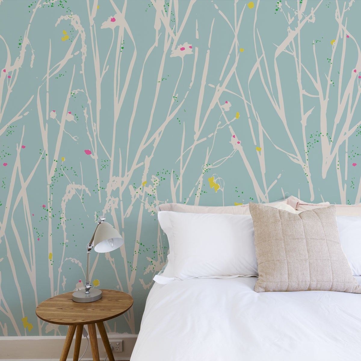 Papier peint panoramique Herbes folles Bleu ciel 300x250cm | Leroy Merlin