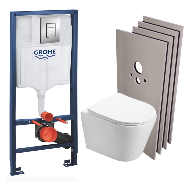 Grohe Pack WC Bâti-support + WC SAT Infinitio sans bride, fixation ...