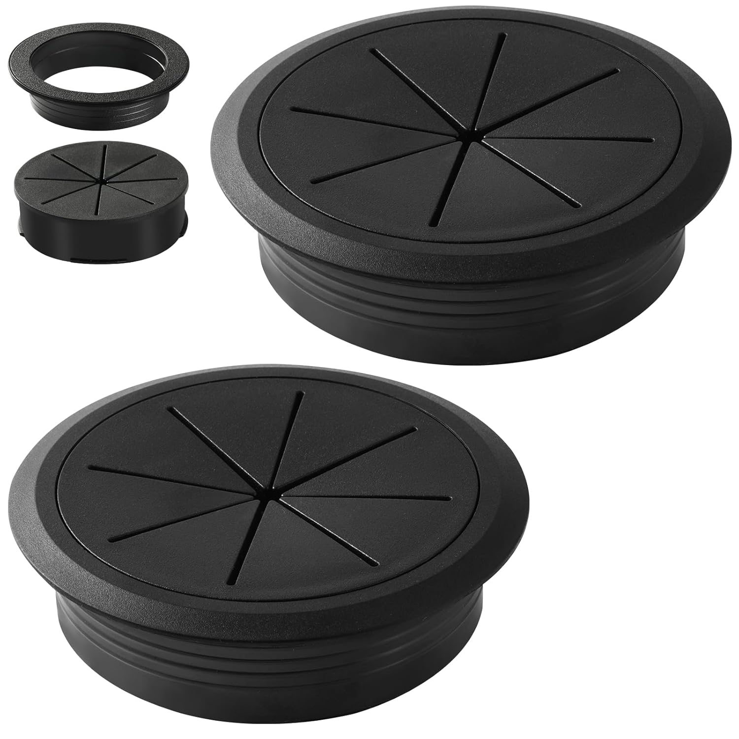 Bandeja portacables de sobremesa (60 mm), 3 piezas, cubierta de cables ...