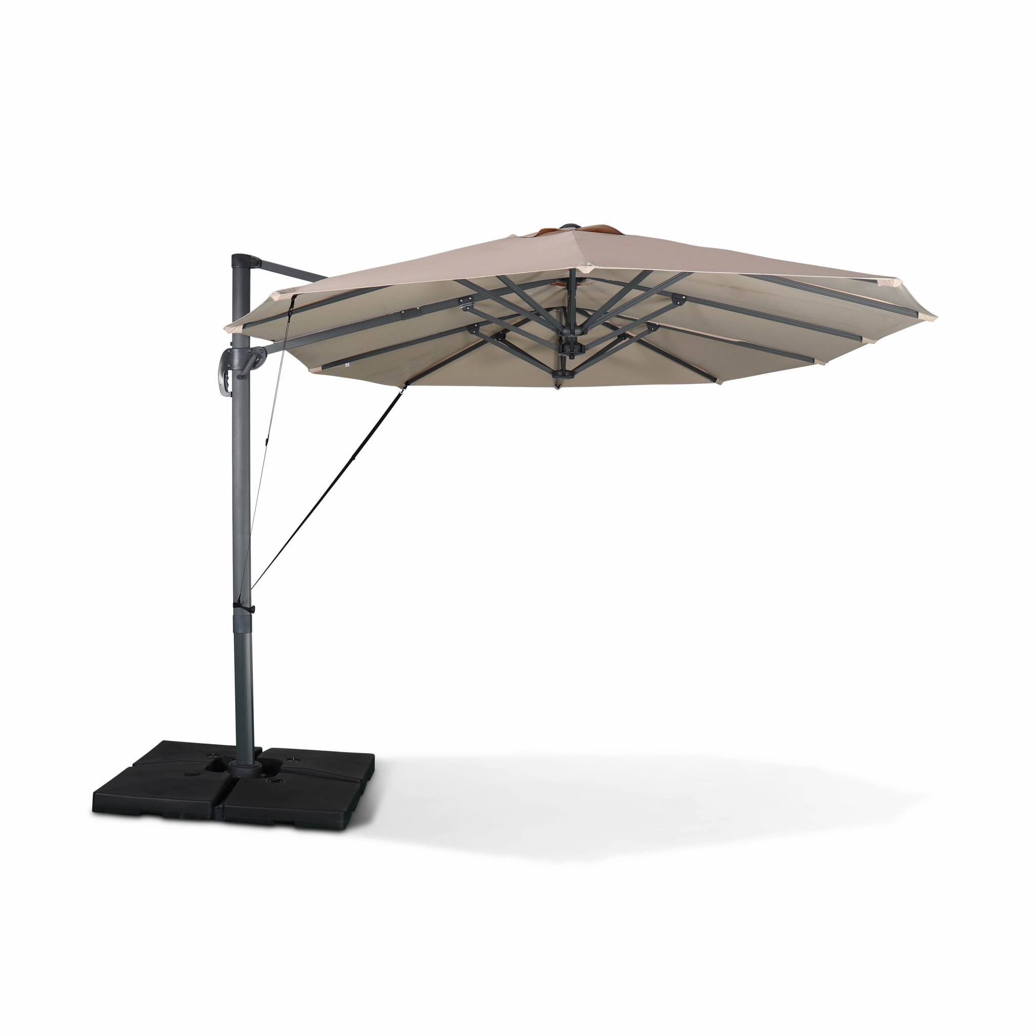 Parasol déporté ovale. double. 2x4m – Ciotat – Beige – Parasol à mât ...