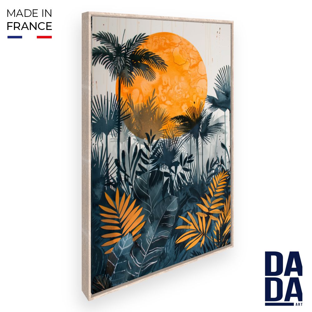 Toile encadrée Soleil tropical vibrant / 72x108cm / Cadre Effet naturel ...