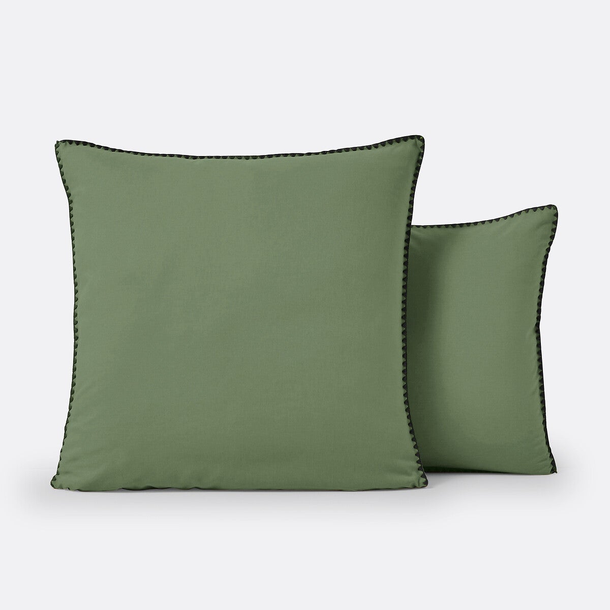 Taie d'oreiller en coton lavé, Merida - Vert - 63 x 63 cm | Leroy Merlin