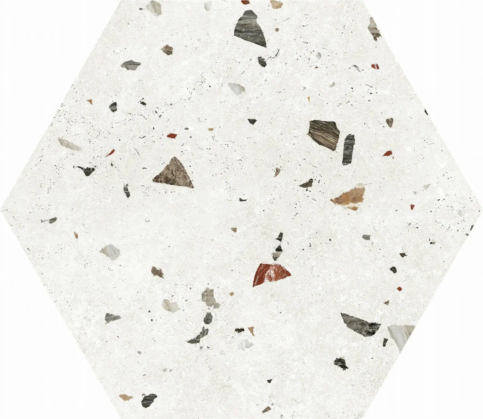 Carrelage hexagonal Granitia blanc 49x56 cm | Leroy Merlin