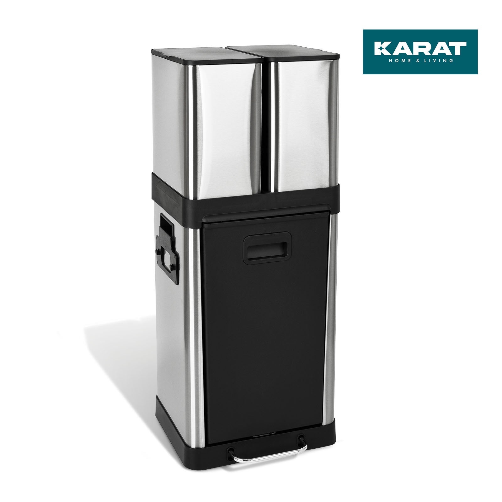 KARAT >Poubelle Ben Acier inoxydable Système de tri sélectif Avec 3 ...
