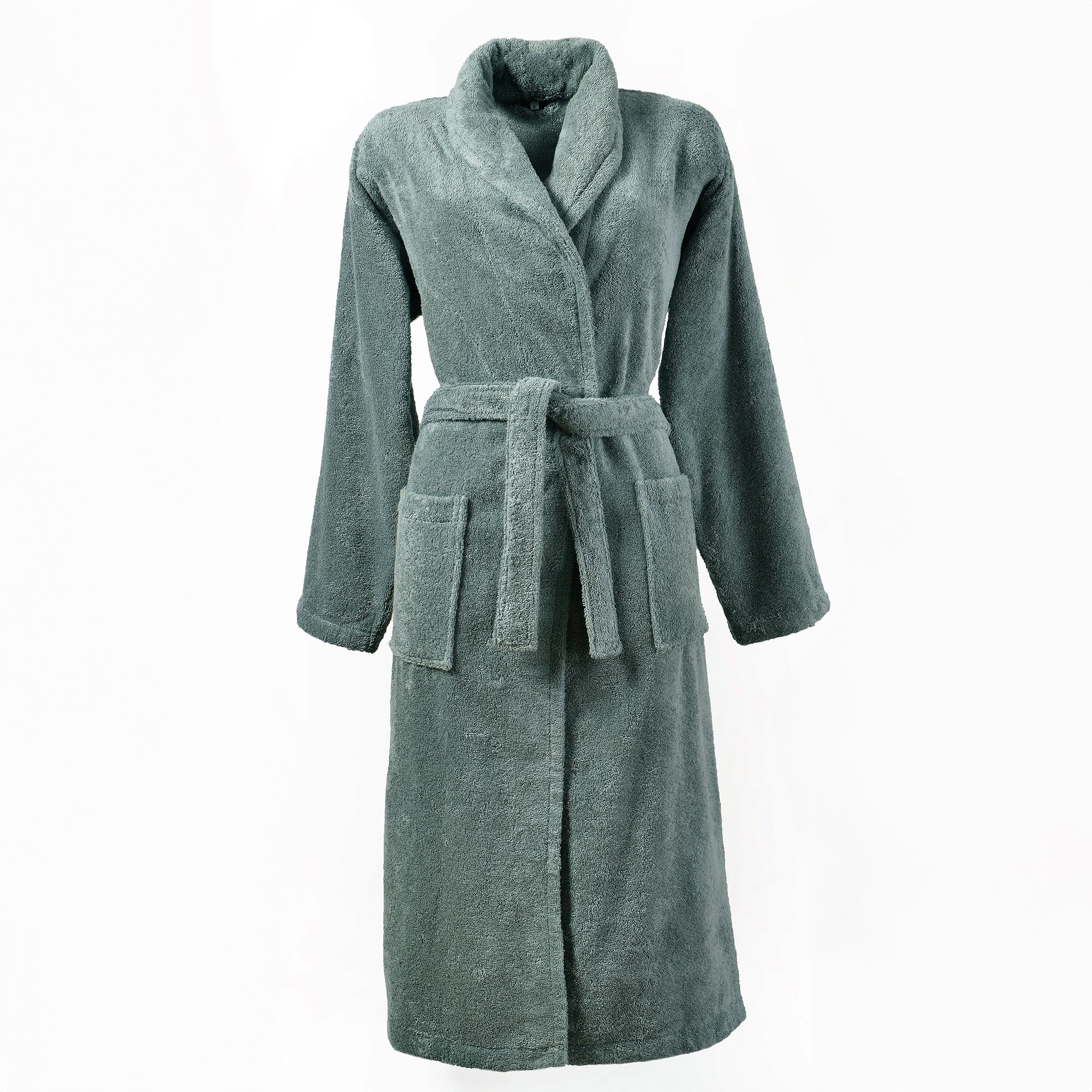 Peignoir de bain COTON D'EGYPTE XXL vert de gris en coton | Leroy Merlin