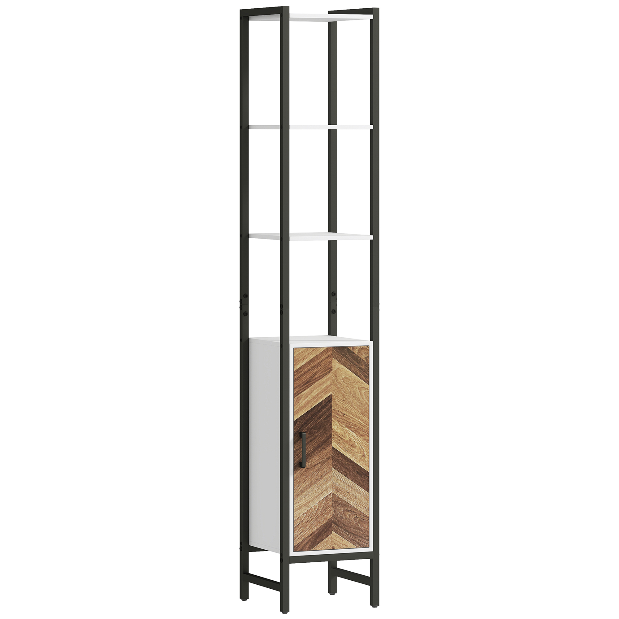 Placard salle bain haut, 3 étagères ouvertes, 1 porte, anti-basculement ...