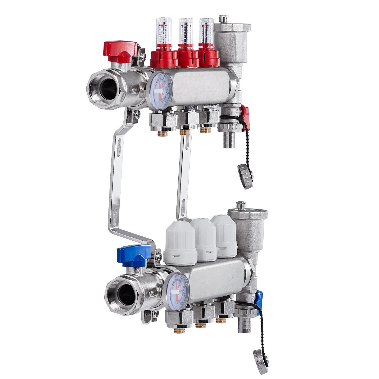 Collecteur chauffage radiant à 3 branches, collecteur tubes PEX 1/2 ...