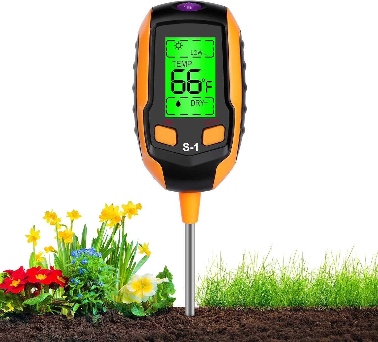 Testeur de sol 4 en 1 pH-mètre thermomètre numérique pour plantes ...