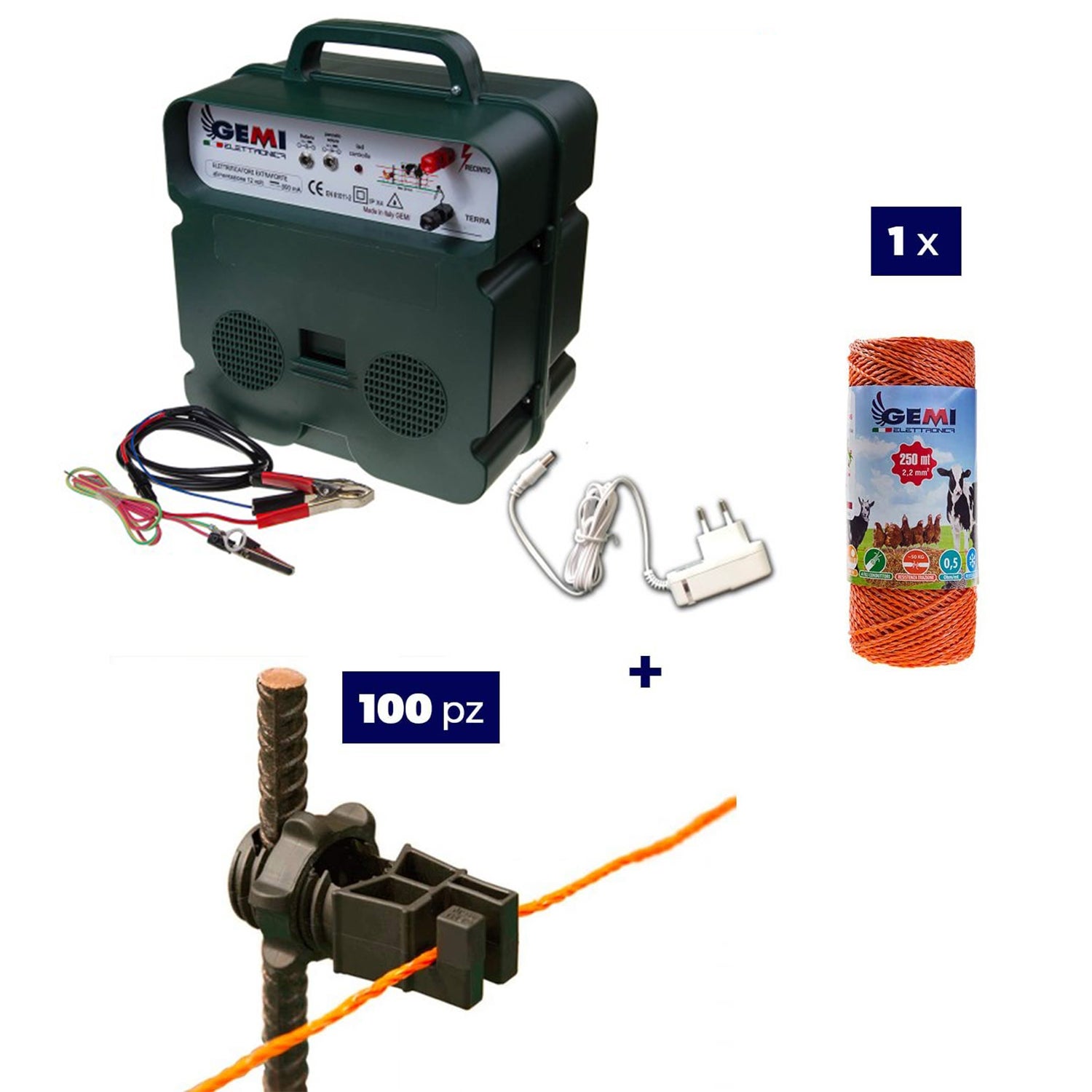 Kit Complet pour Clôture Électrique: 1x Electrificateur Double ...