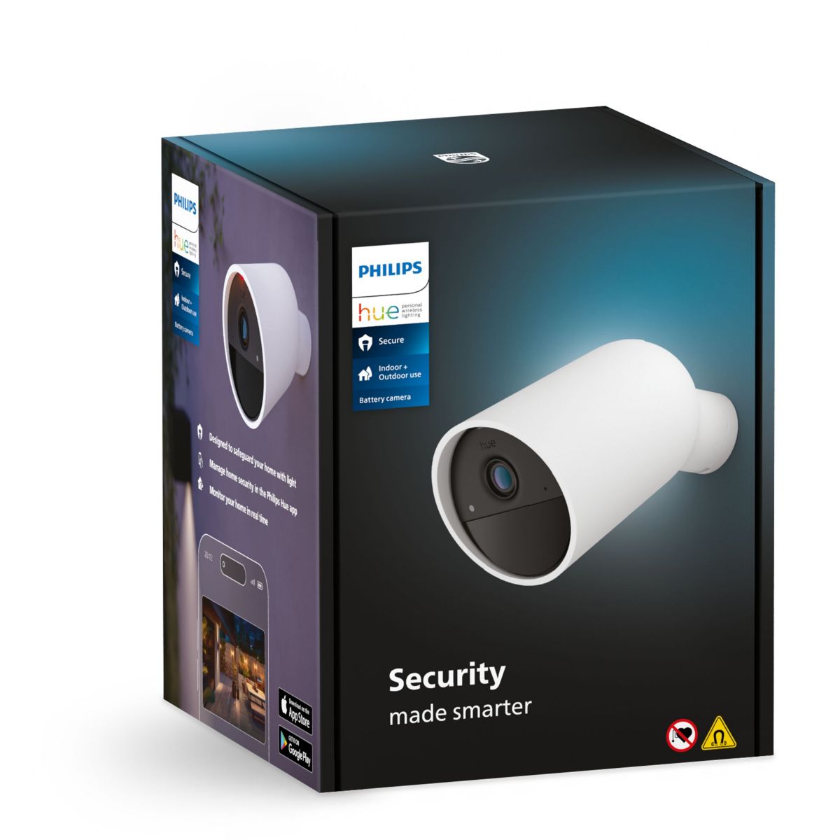 Caméra de surveillance PHILIPS HUE SECURE sans fil blanche | Leroy Merlin