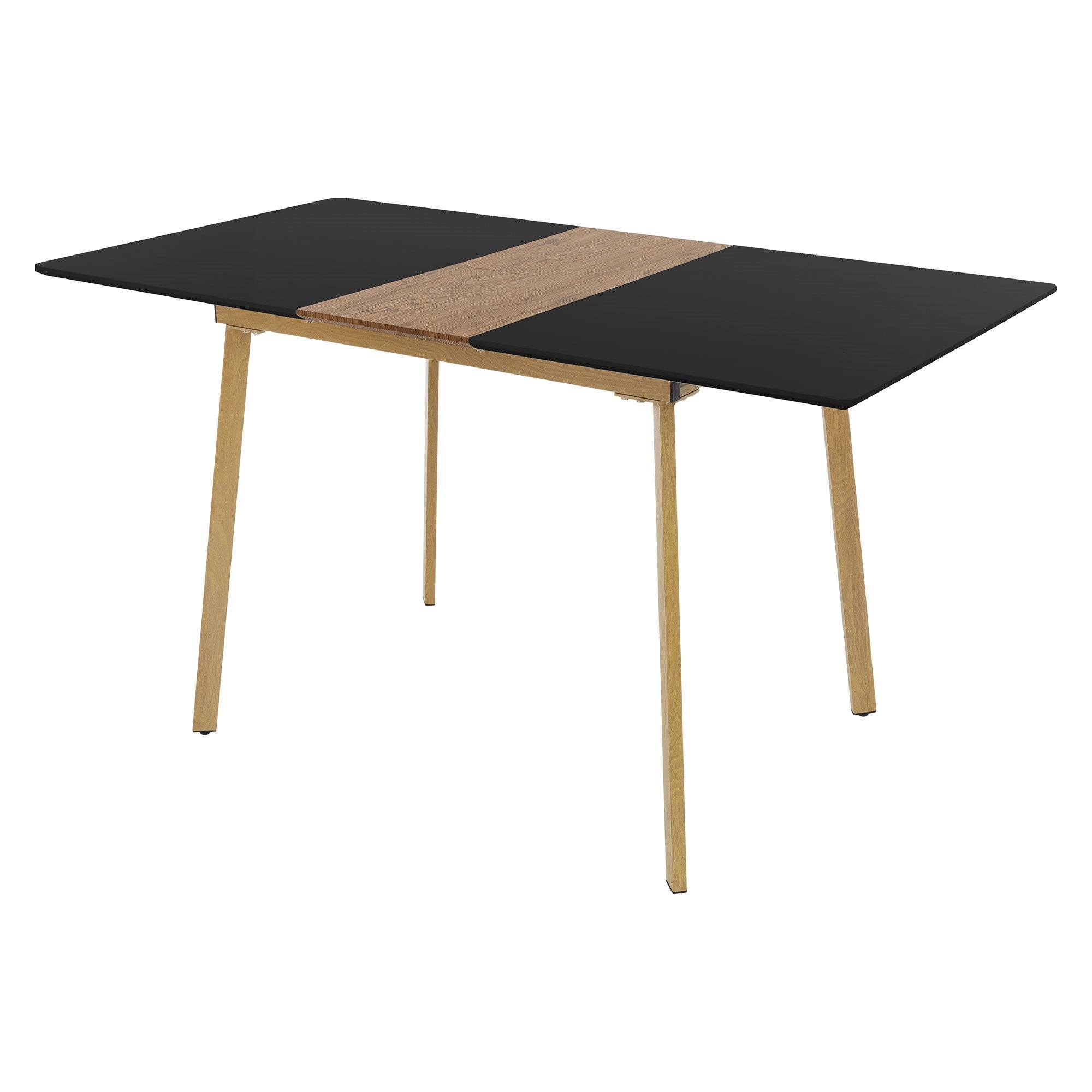 Table salle à manger extensible rectangle 110/140x75 cm 4-6 personnes noir | Leroy Merlin