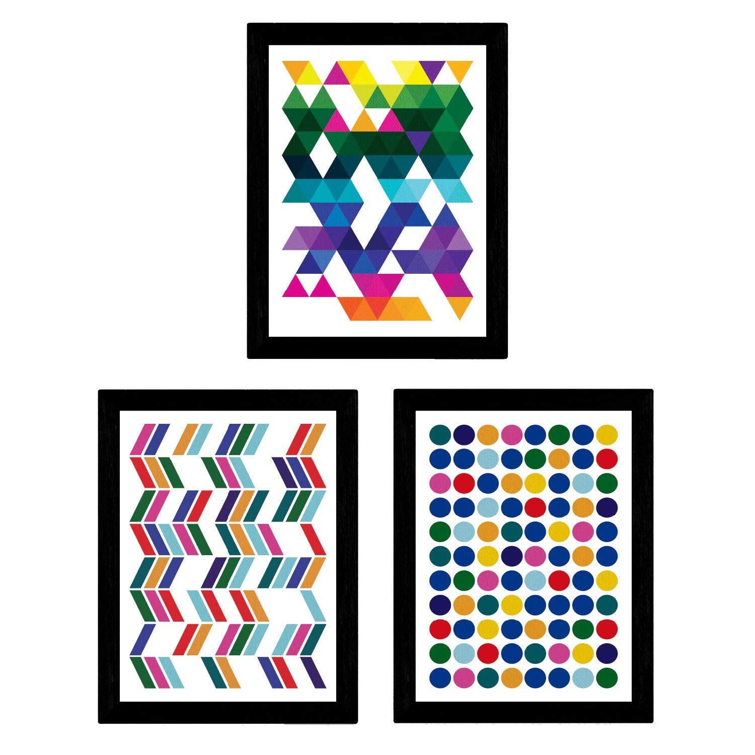 3 Feuilles Réglées Pour Encadrer Les Couleurs Géométriques Avec Des ...