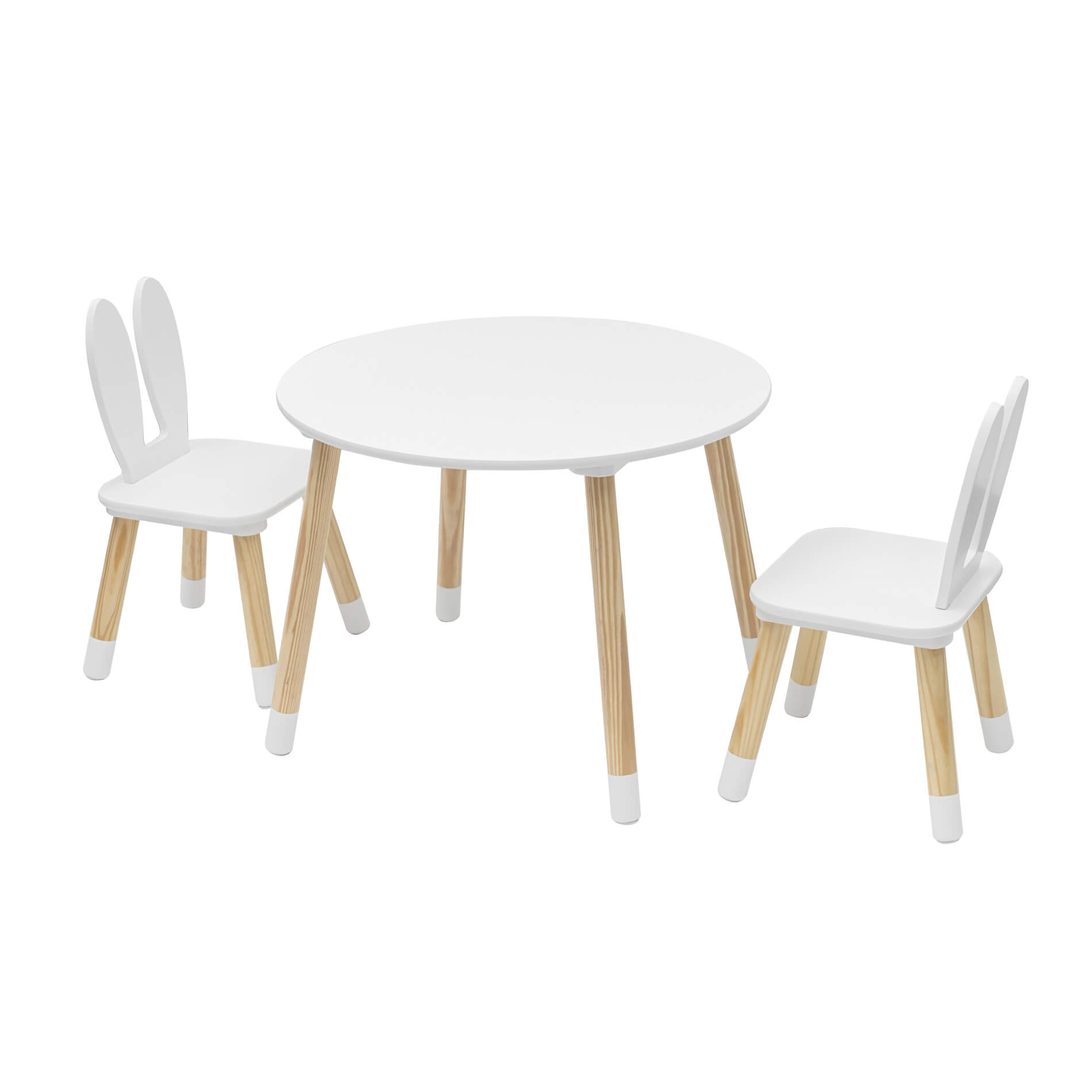 Rebecca Mobili Table pour Enfants avec 2 Chaises MDF Blanc Marron pour ...