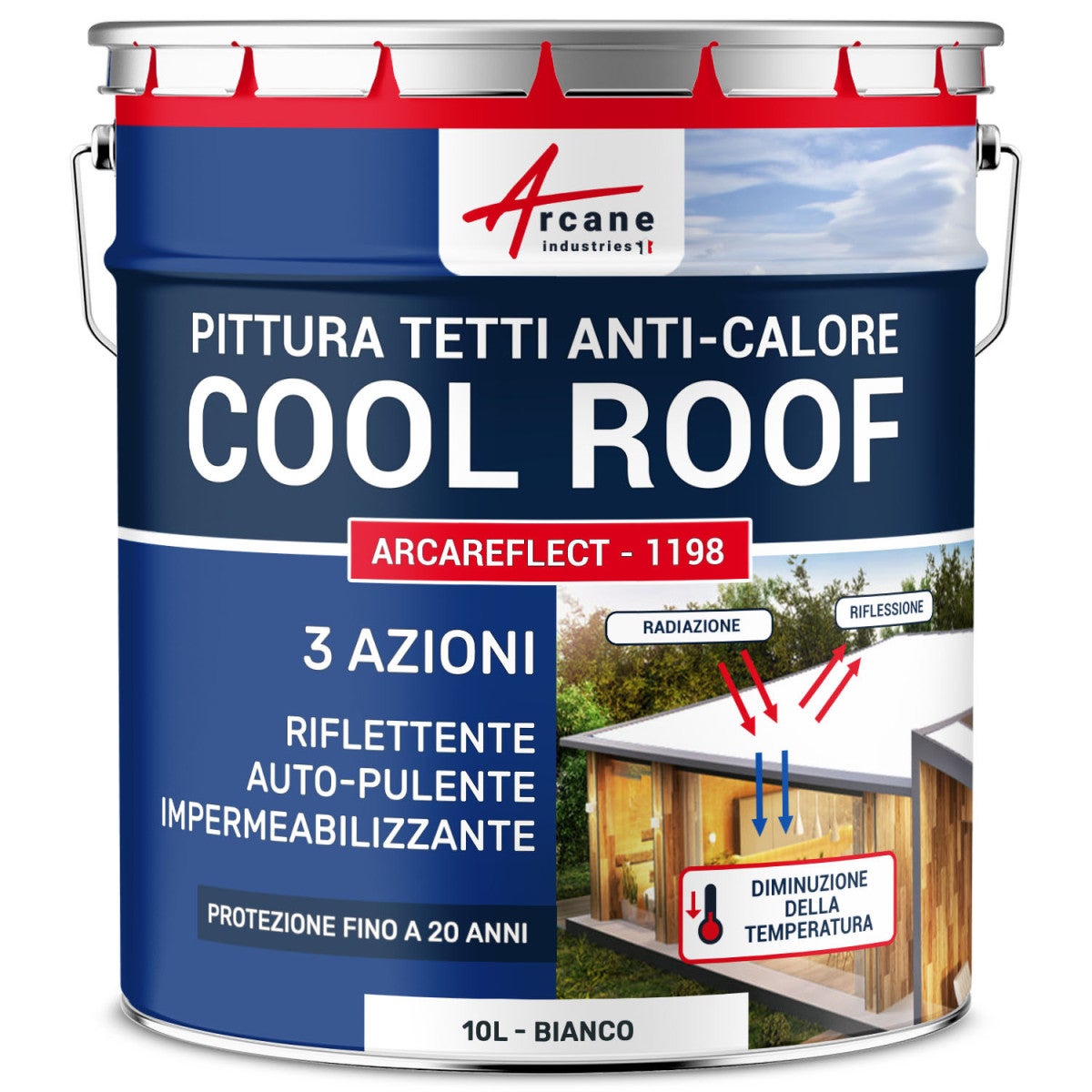 Cool Roof - Vernice anti calore tetto riflettente bianca - ARCAREFLECT ...