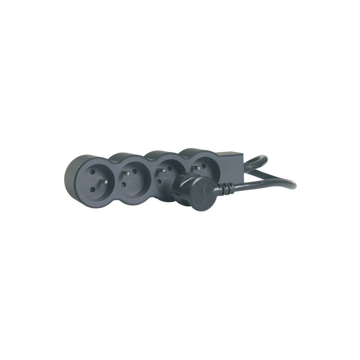 Multiprise LEGRAND FB 4X2P+T STANDARD 1.5M NOIR | Leroy Merlin