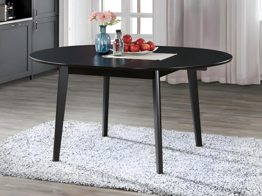Table ovale extensible TIFFANY - 4 à 6 personnes - Hêtre massif - Wengé ...