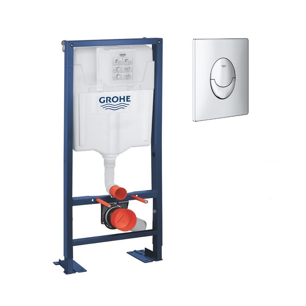 GROHE - Bati support pour wc Solido avec plaque de déclenchement chrome ...