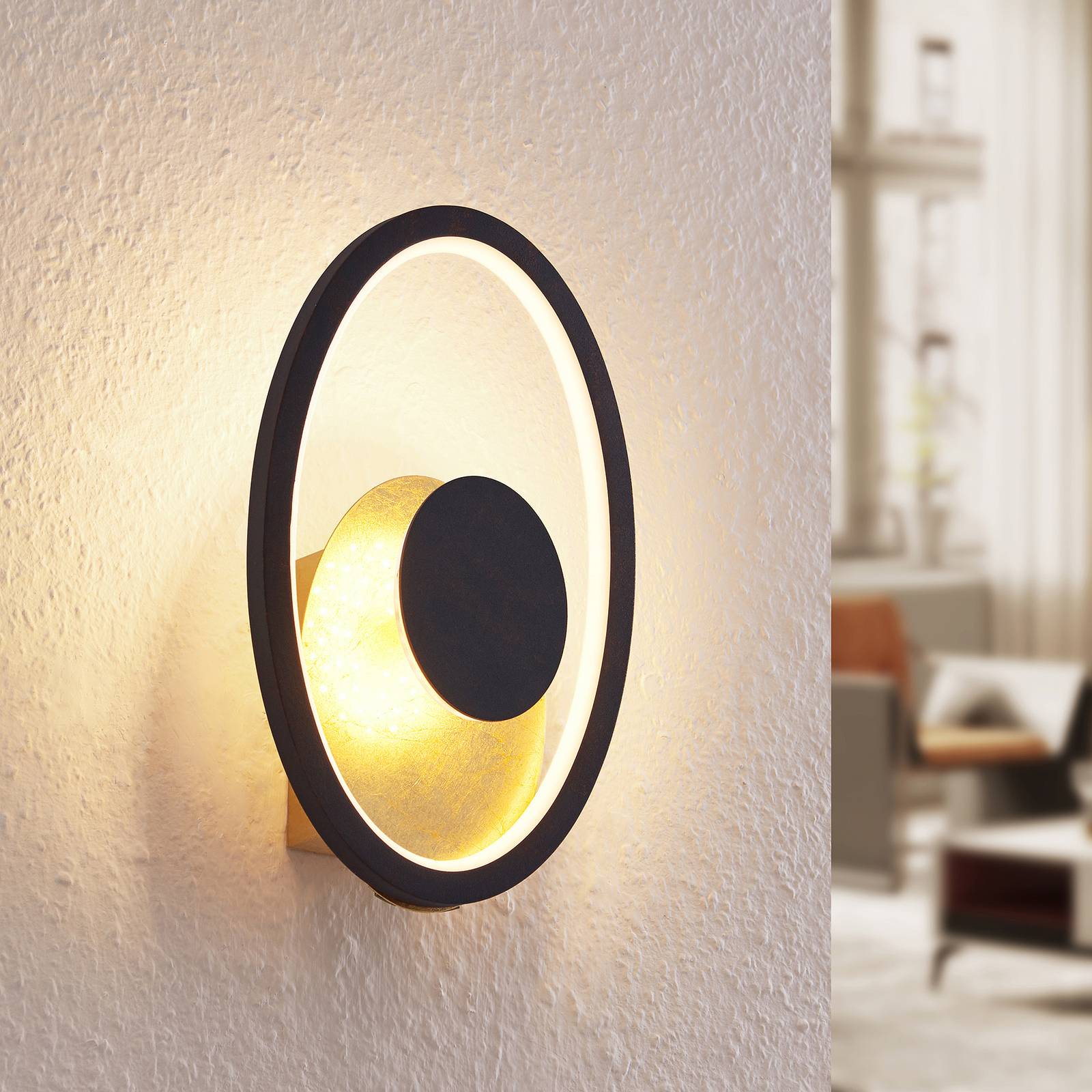 Applique a LED Lindby Feival, ruggine/oro, metallo, applique a LED ...