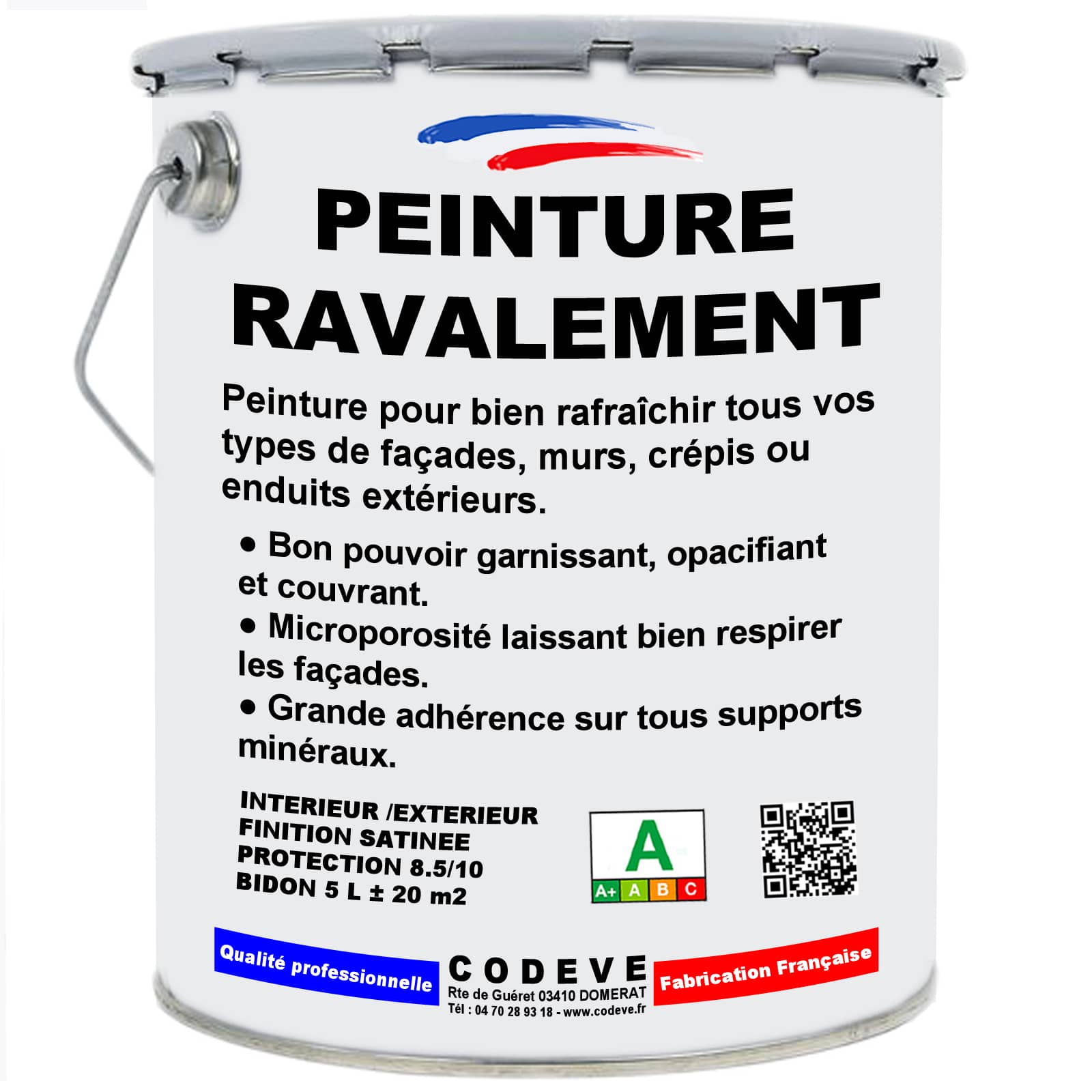Peinture Ravalement - 5 L - Codeve Bois - RAL 7040 - Gris fenêtre ...