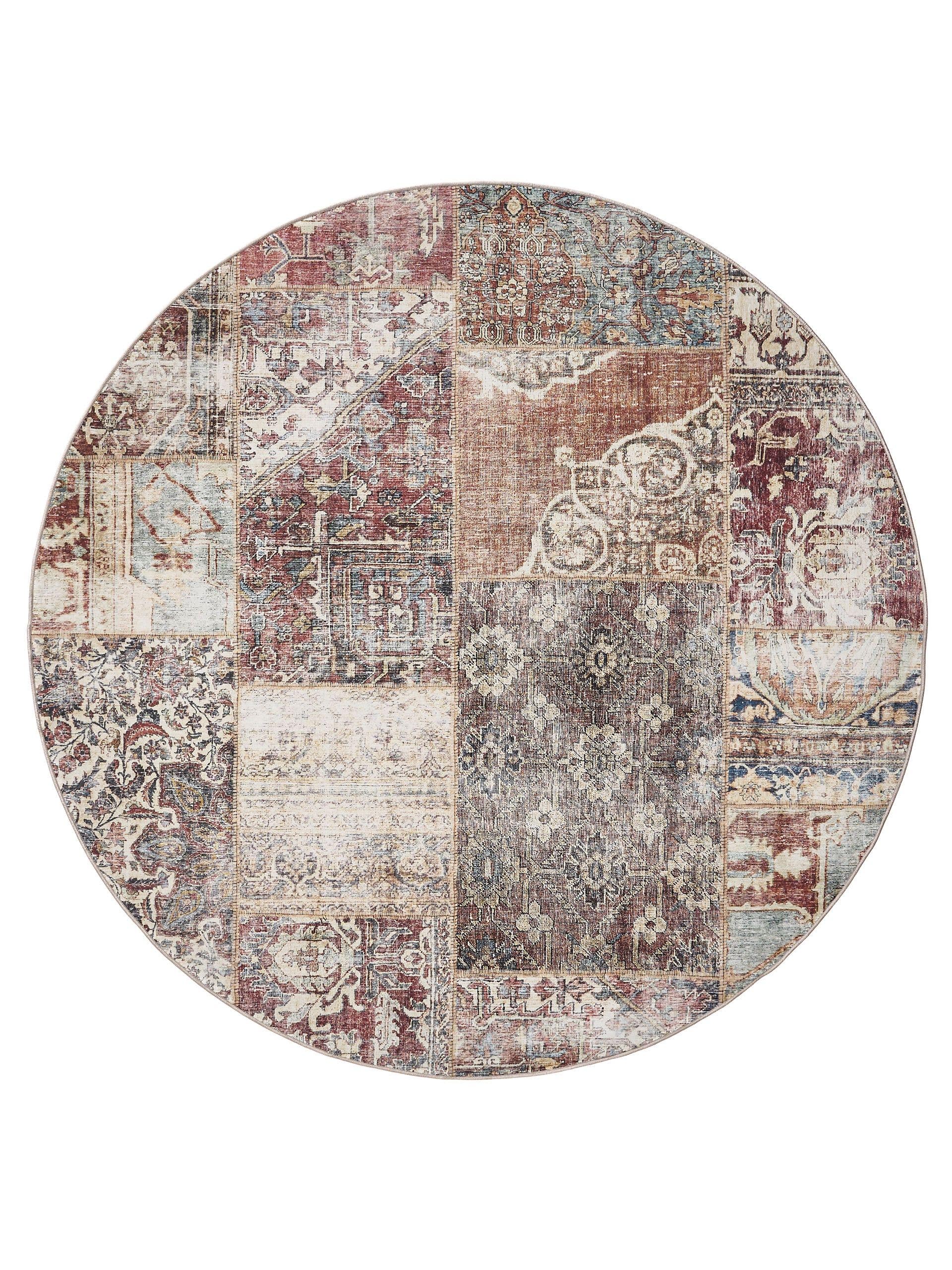 BENUTA - Tapis lavable George multicouleur/marron ø 160 cm rond | Leroy ...